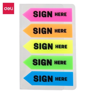 Jual Sticky Notes Sign Here DELI Index Tabs EA11302 5 Warna 43x12mm ...