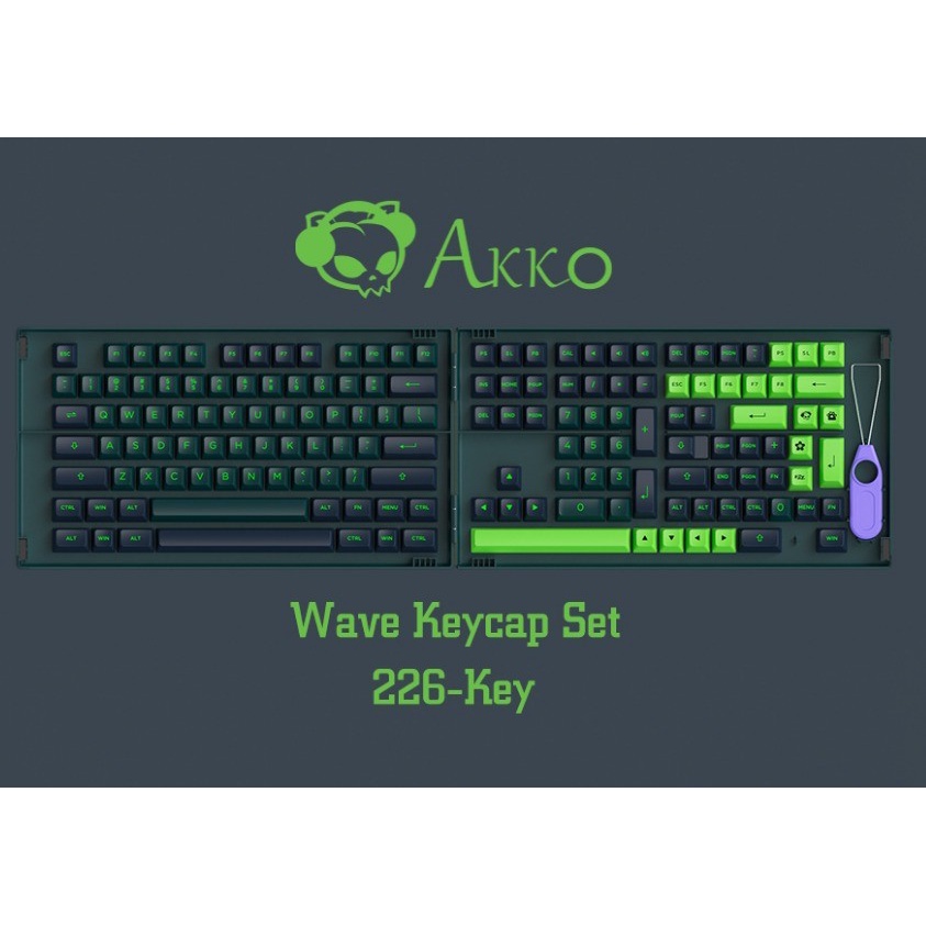 Jual Akko Wave ASA Profile 226 Keycaps Set PBT Doubleshot | Shopee ...