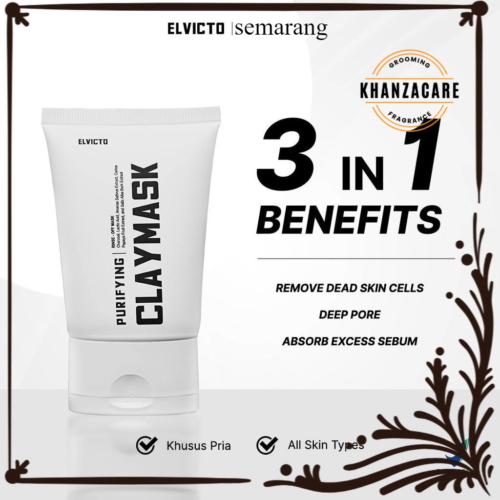 Jual ELVICTO PURIFYING CLAY MASK SKINCARE PRIA | Shopee Indonesia
