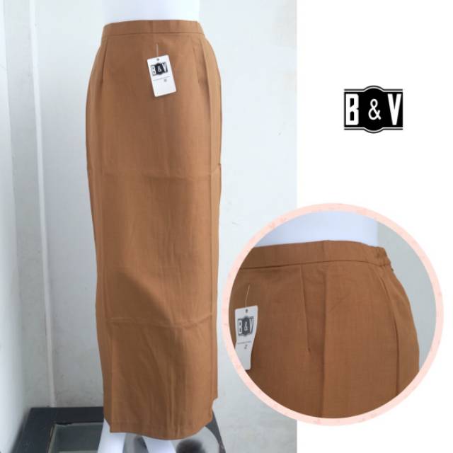 Jual Rok PNS Rok Kerja Span Lipit Belakang Coklat Tua | Shopee Indonesia