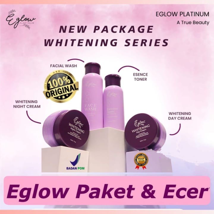 Jual Eglow Platinum Skincare Ready/ cream whitening/acne/ultimate/serum ...