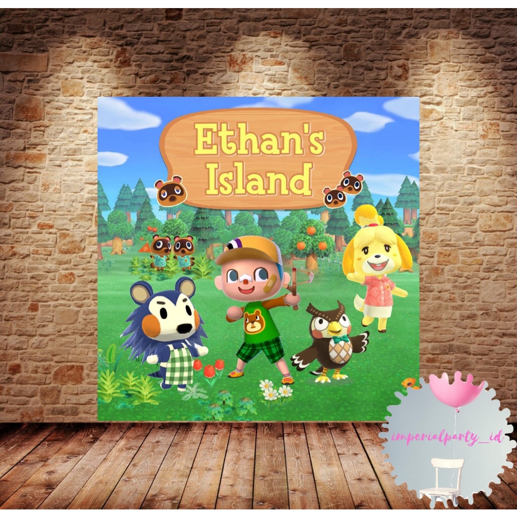 Jual Custom Backdrop Banner Spanduk Happy Birthday Animal Crossing ...