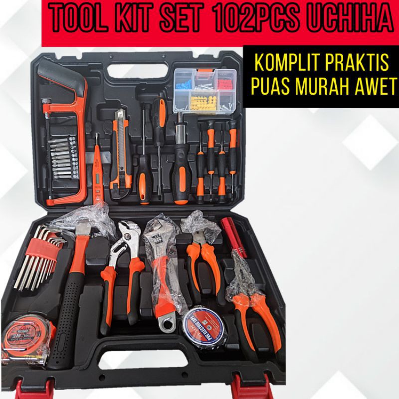 Jual tool kit 102pcs full set palu tang kunci L obeng gergaji asli ...