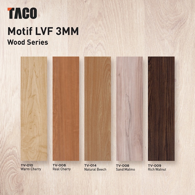 Jual Lantai vinyl TACO Motif Kayu Natural Tebal 3MM Luas 3.34M2 ...