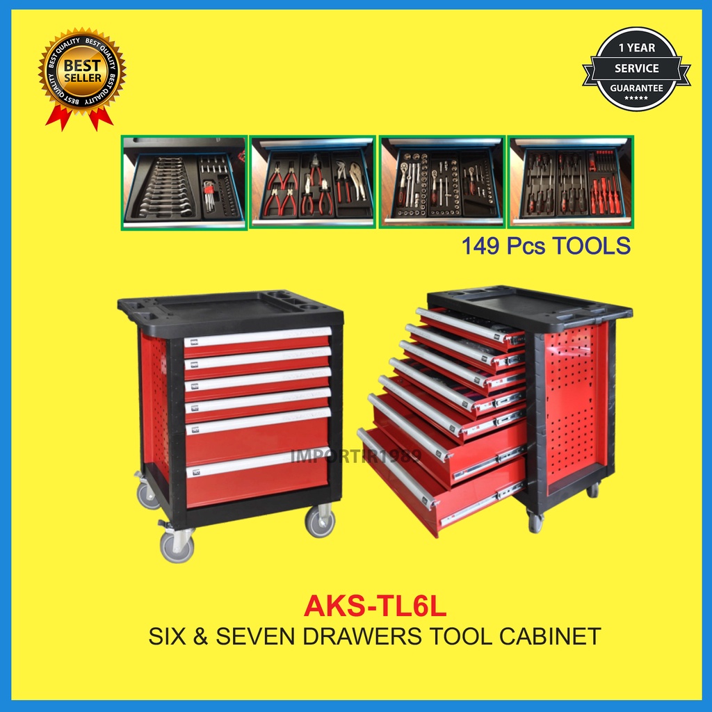 Jual Lemari Rak Perkakas Alat Bengkel 6 Tingkat - Caddy Tools Six Drawer - TL6L Indonesia|Shopee ...