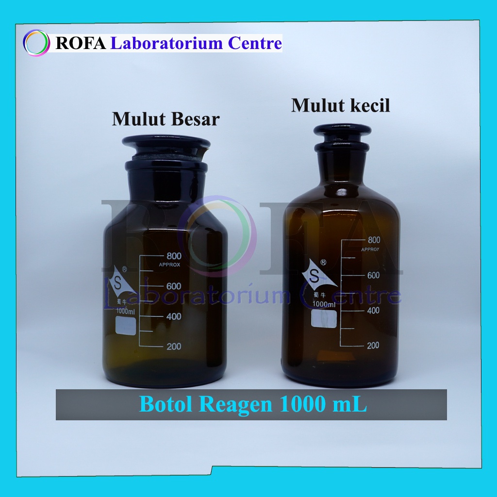 Jual Botol Reagen Kaca Amber / Botol Larutan Cairan Bahan Kimia 1000 mL ...