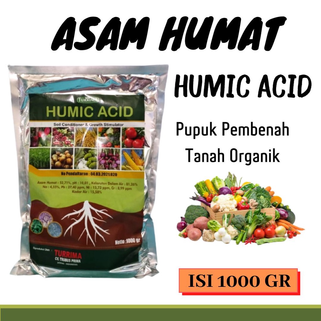 Jual Humic Acid asam humat kemasan 1kg - Pupuk Organik Padat | Shopee Indonesia