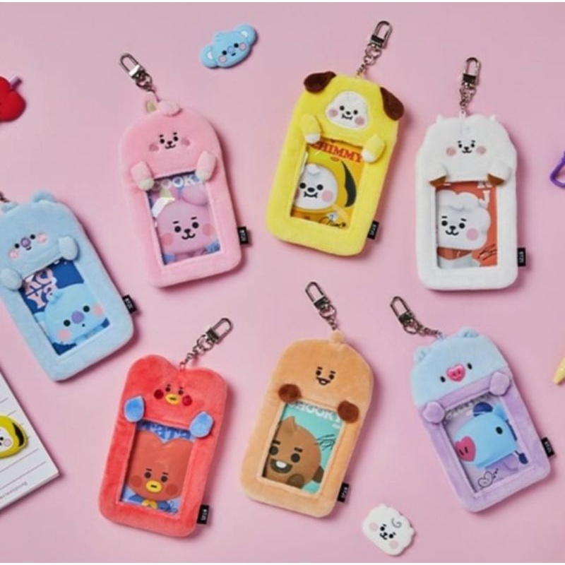 Jual OFFICIAL BT21 BABY STUDY WITH ME FLUFFY PHOTOCARD HOLDER KEYRING | Shopee Indonesia