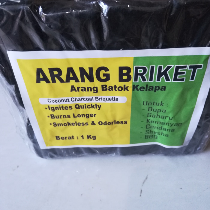 Jual NEW Arang Briket BBQ batok kelapa 1 kg bandung - Isi 70 Pcs ...