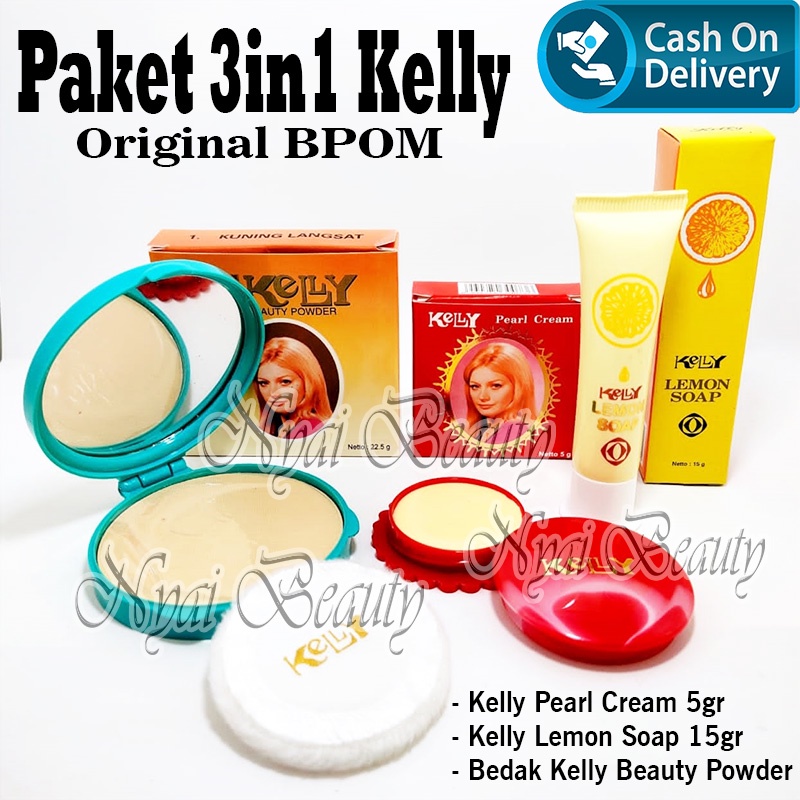 Jual Paket 3in1 Kelly - Kelly Pearl Cream 5gr - Kelly Lemon Soap 15gr ...