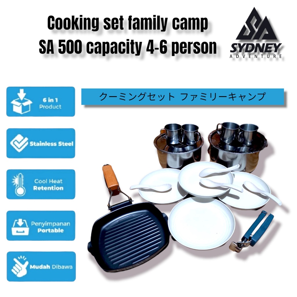 Jual Cooking set SA 500/ nesting / Alat masak camping gunung / nesting ...