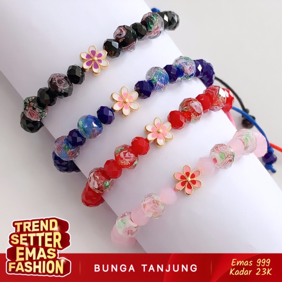 Jual GELANG TALI BUNGA SAKURA - EMAS 24K - BUNGA TANJUNG GOLD Indonesia ...