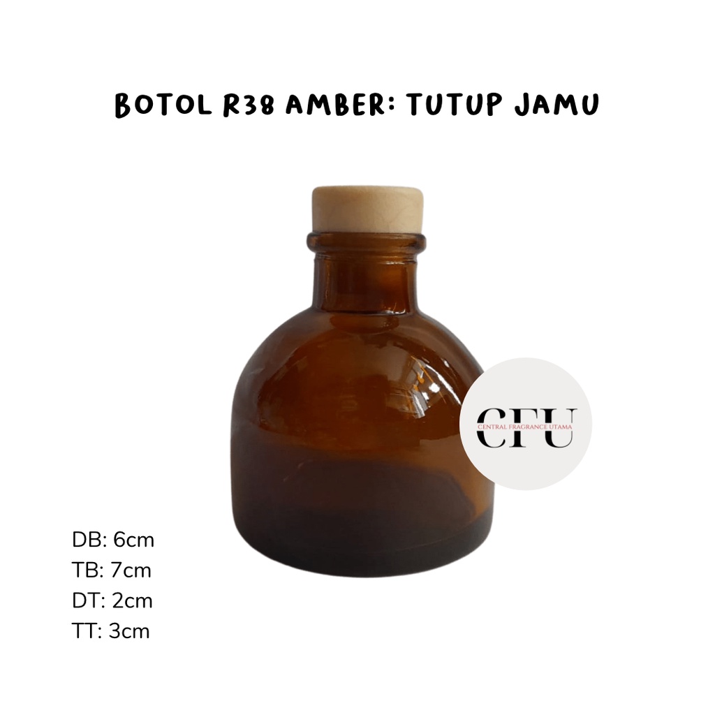 Jual Botol Diffuser Kaca Coklat Tutup Kaca dan Jamu (Kode: R38 Amber) | Shopee Indonesia