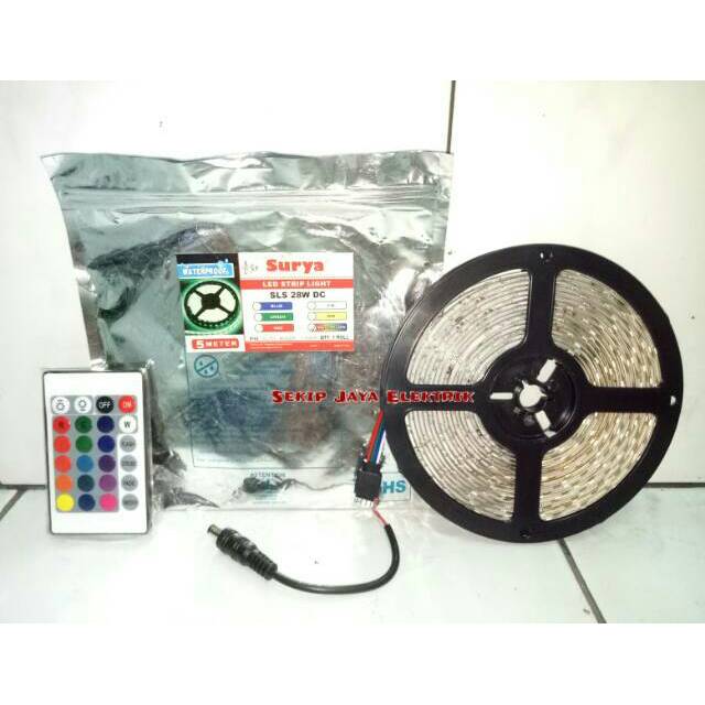 Jual Lampu LED / Strip Led outdoor waterproof Surya RGB DC 12V + Remote ...