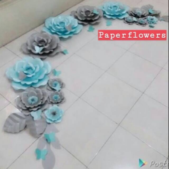 Jual Paperflower bahan kertas jasmine kombinasi biru-abu2 | Shopee ...