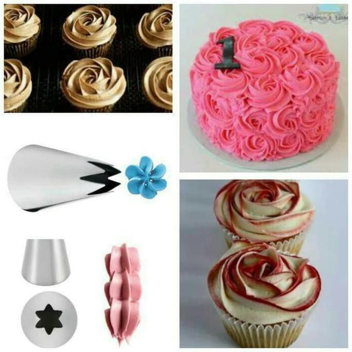 Jual Spuit KW Wilton 1M Super swirl Star Tip churros Stainless Steel ...