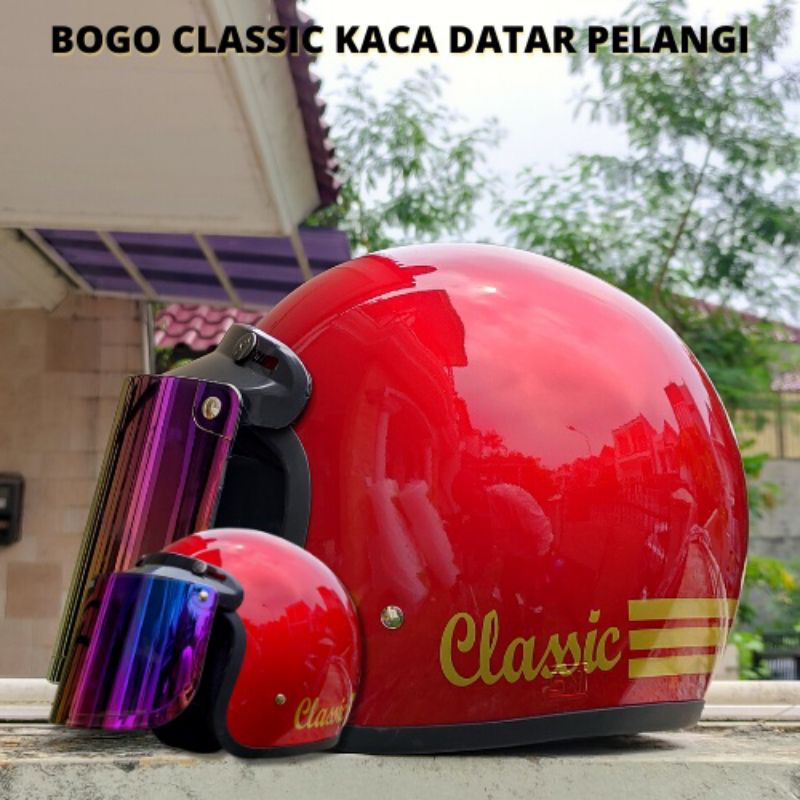 Jual Helm Bogo Classic Retro Maron Glossy , Helm Bogo Retro Clasic ...