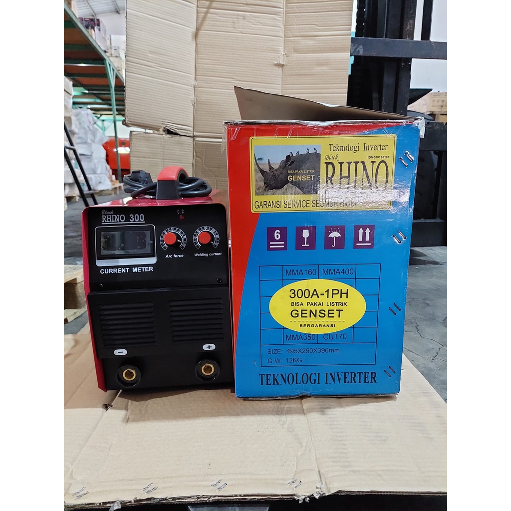 Jual Black RHINO Mesin Travo Las MMA 300 A DC INVERTER Welder | Shopee ...