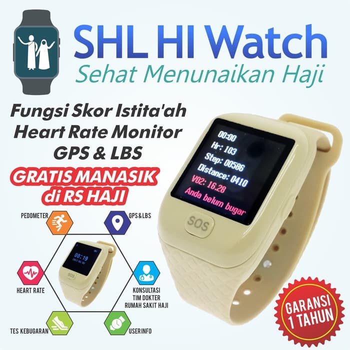 Jual Jam Tangan Pelacak Smartwatch GPS SHL HI Jam Kesehatan Haji ...