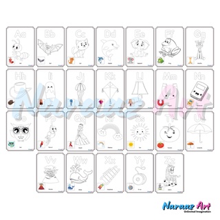 Jual Gambar Mewarnai Alphabet 02 Kertas Mewarnai Huruf HVS 100gsm Tebal ...