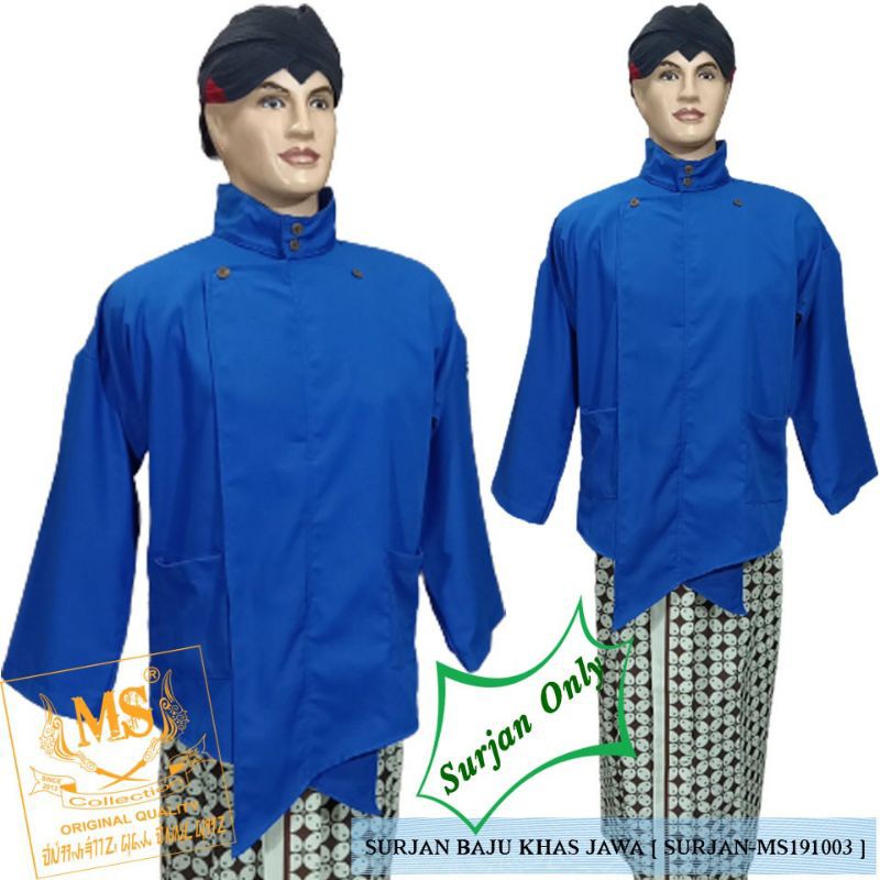 Jual ( New ) Baju Surjan Khas Jawa Biru Polos | Shopee Indonesia