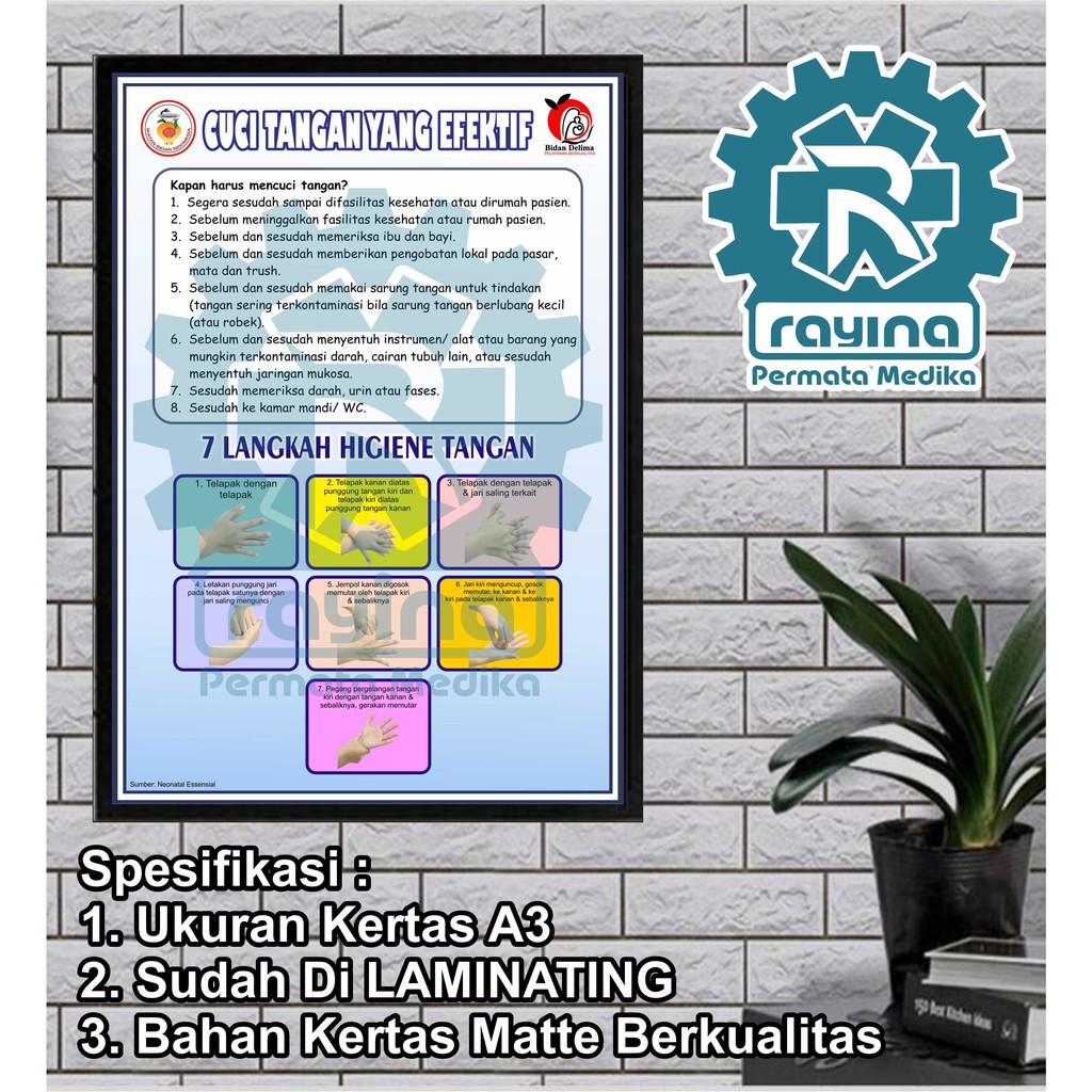 Jual Poster Cuci Tangan yang Efektif | Shopee Indonesia