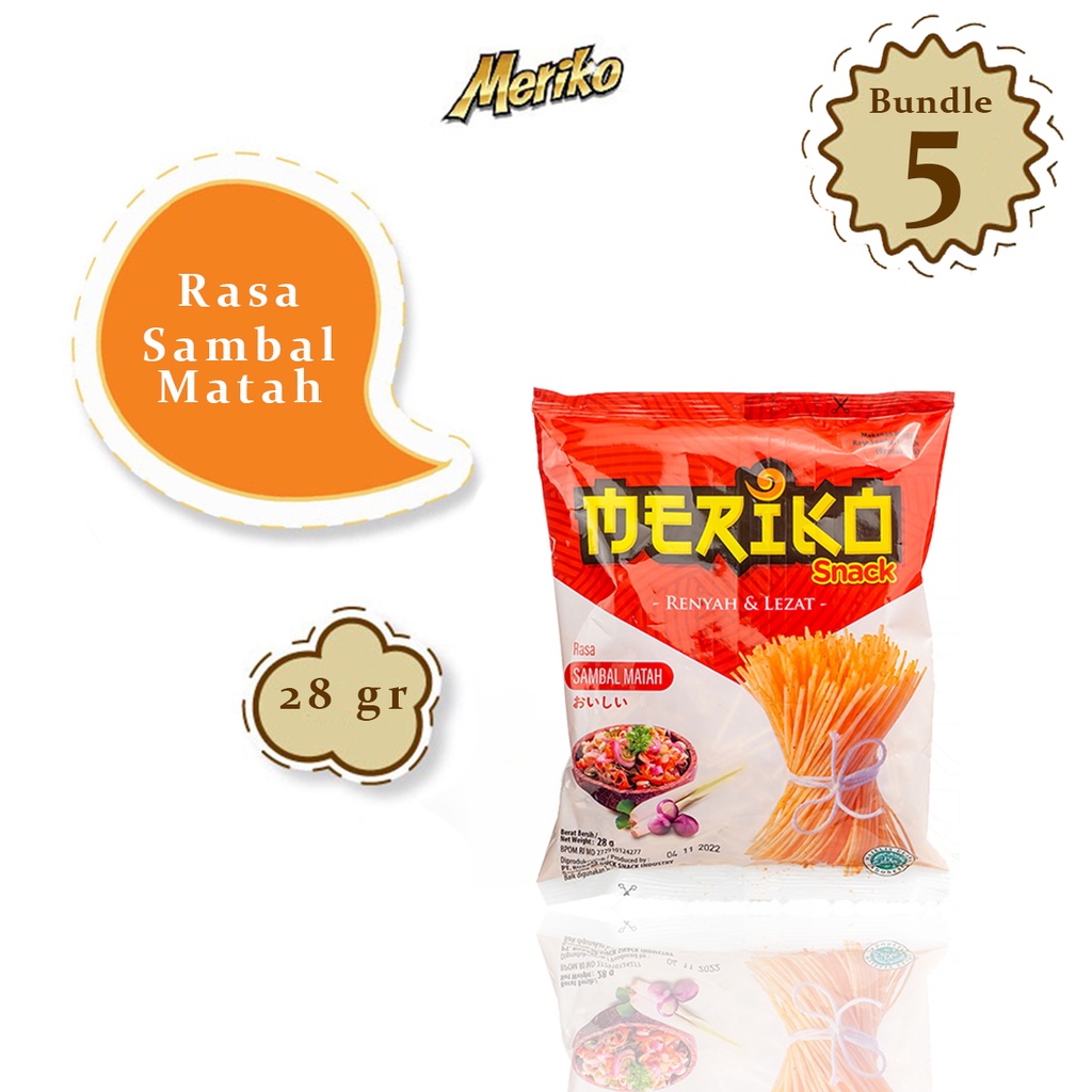 Jual Meriko Snack Rasa Sambal Matah 28gr 5 pcs Camilan Renyah dan Lezat ...