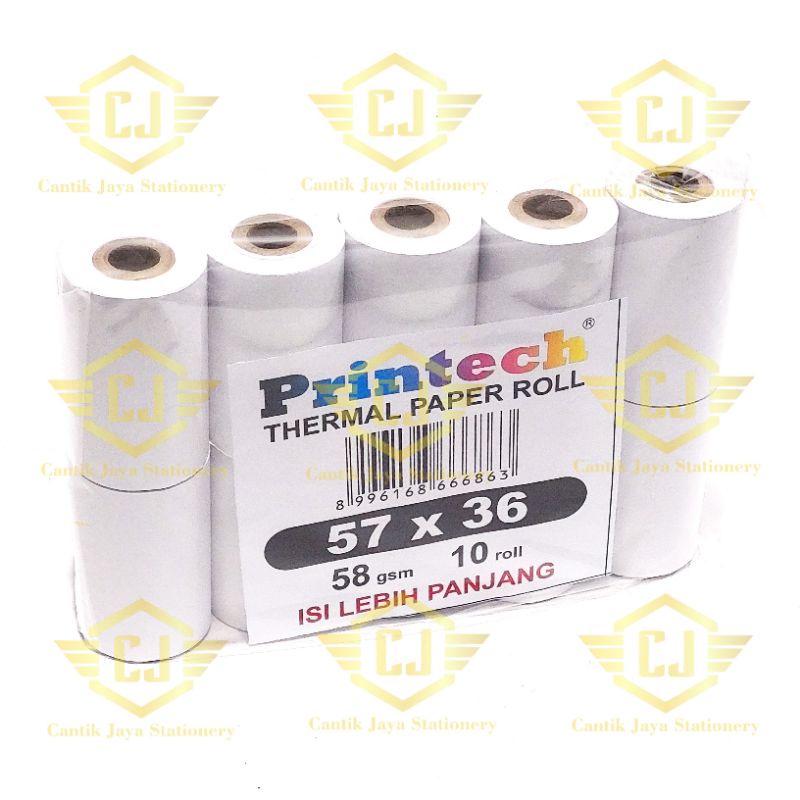 Jual [1 Pak/10 Roll] PRINTECH 57x36 Thermal Paper Kertas Struk Kertas ...