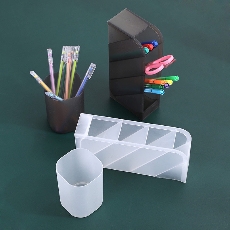 Jual Rak Pensil Rak Meja Desk Organizer Warna Hitam Putih Bahan Plastik ...