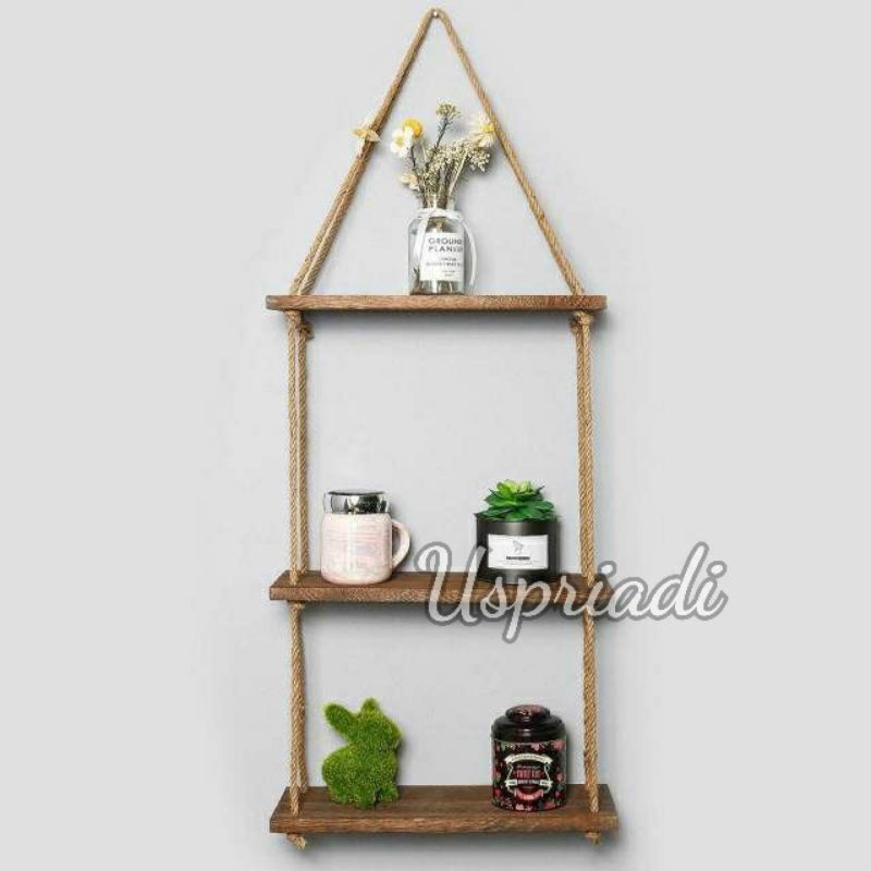 Jual Hambalan Dinding Kayu 3 Susun 20cm Hiasan Dinding Wooden Shelf ...