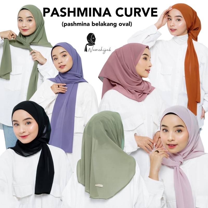 Jual PASHMINA CURVE NAMEHIJAB(pashmina oval malay ) | Shopee Indonesia