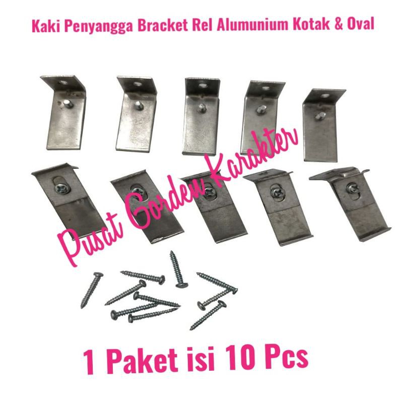 Jual Kaki Penyangga Bracket Rel Alumunium kotak isi 10 biji | Shopee ...