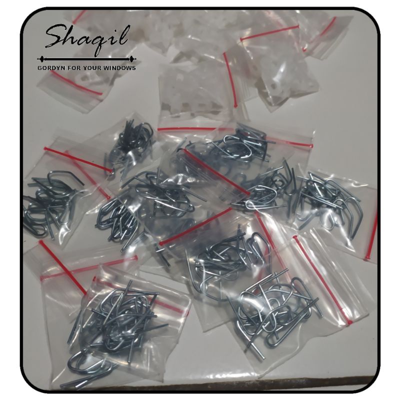 Jual Kaitan S dan Roda T untuk Gorden dan Vitrase (1 bungkus isi 10 ...