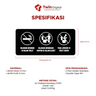 Jual Twindigital Papan Tanda Peringatan Penggunaan Kloset di Kamar ...