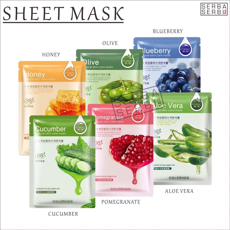 Jual MASKER ROREC HICANA SHEET MASK KEMASAN BARU / HICANA NATURAL SHEET ...