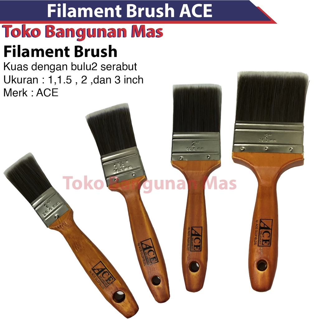 Jual Kuas nylon ACE filament brush ace oldfields non brushmark | Shopee ...