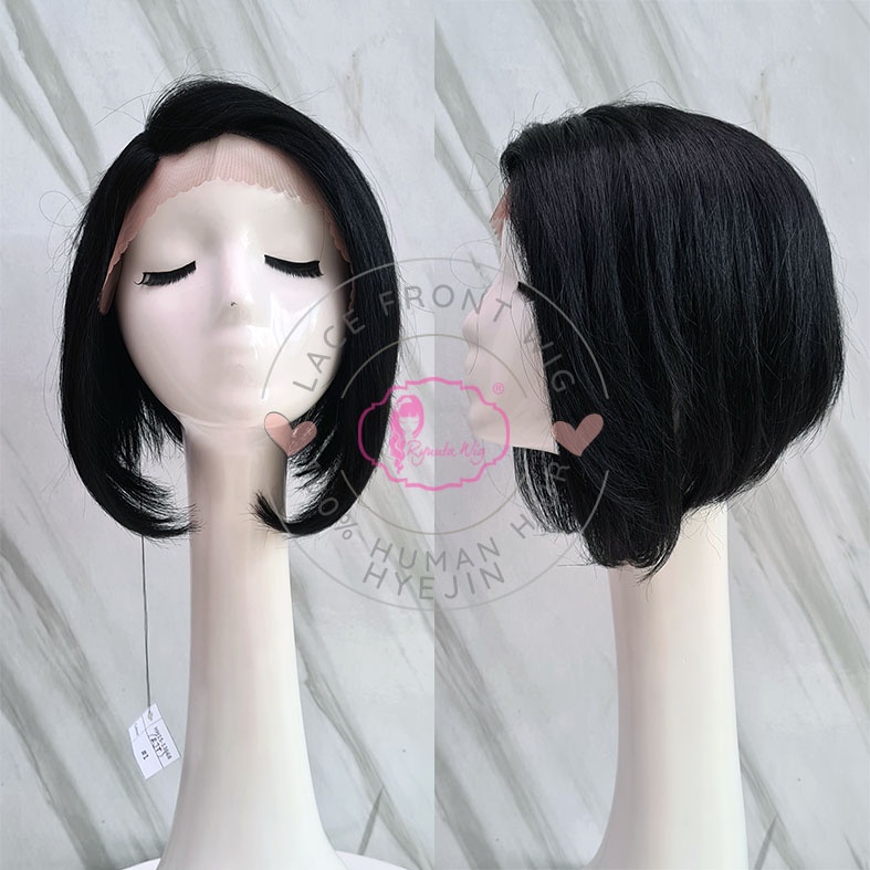 Jual Ryuuta Wig Lace Front Wig Bob Pendek Real Human Hair Rambut Asli ...