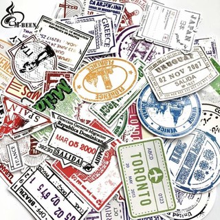 Jual Stiker 247 - Cap Paspor Sticker retro boarding pass stamp stempel ...