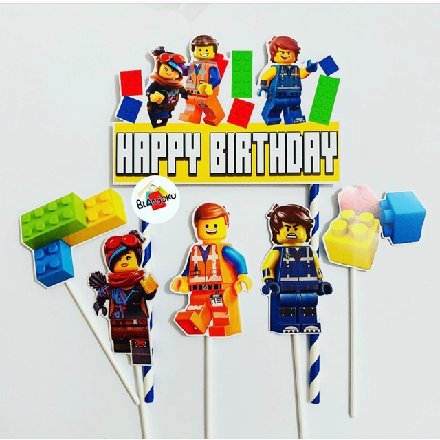 Lego Movie Topper Cake Birthday / Hiasan Kue Ulang Tahun | Shopee Indonesia