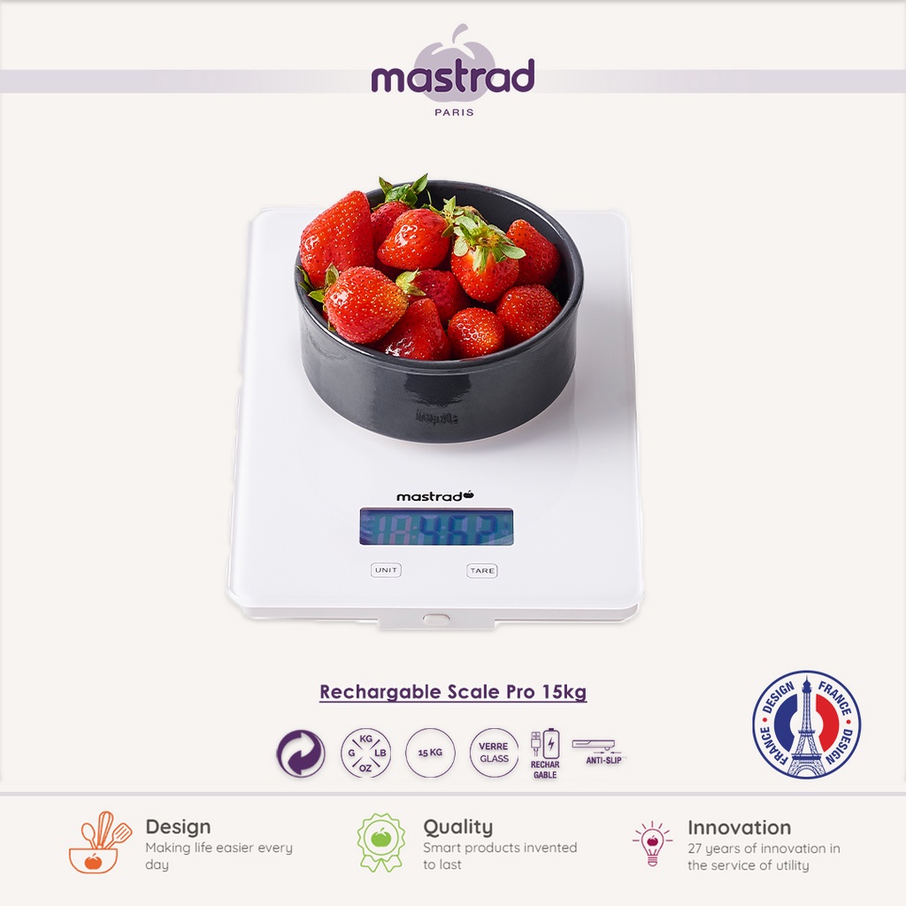 Jual MASTRAD RECHARGEABLE SCALE - BALANCE PRO 15KG | Shopee Indonesia