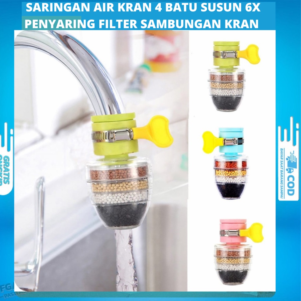 Jual SARINGAN AIR KRAN 4 BATU SUSUN 6X PENYARING FILTER SAMBUNGAN KRAN ...