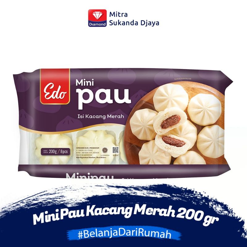 Jual EDO Mini Pau Red Bean Isi Kacang Merah / Bakpau Mini 200 gr ...