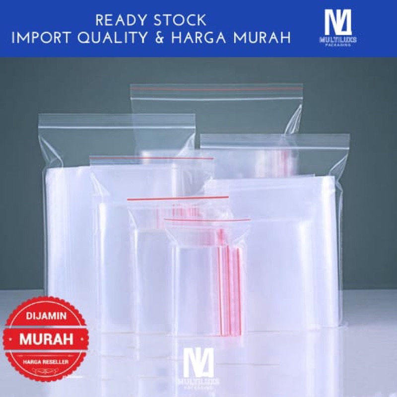 Jual PLASTIK KLIP MERAH CTIK BENING ZIPLOCK/PLASTIK SAOS CETIK OPP BIG ...