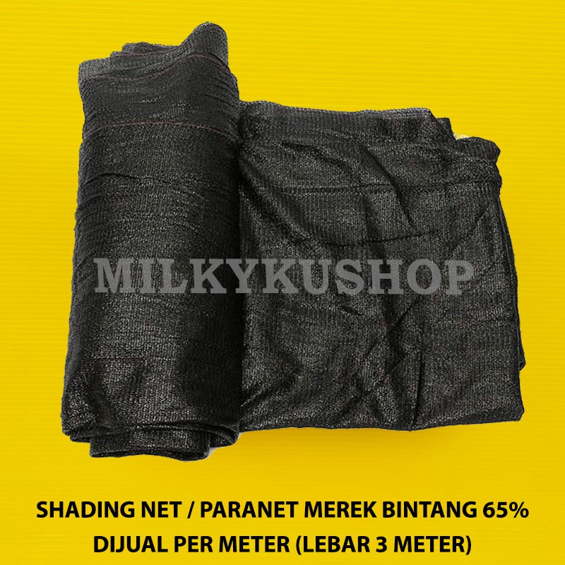 PARANET MEREK BINTANG PER 1 METER SHADING NET JARING HITAM ATAP ...