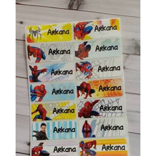Jual Spiderman Label nama sticker label name waterproof Indonesia ...