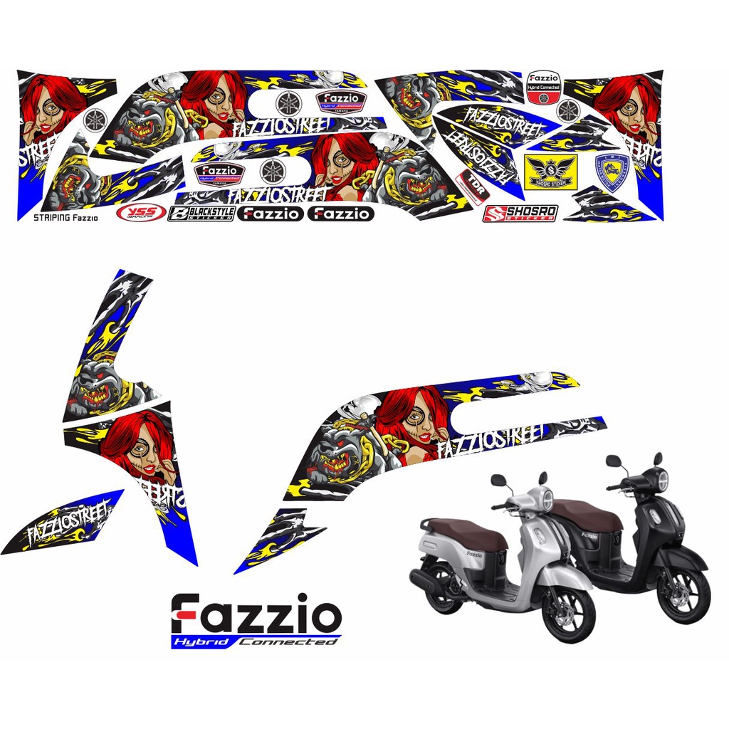 Jual STRIPING POLET MOTOR FAZZIO NEW MOTIF STREET VARIASI / STIKER MOTOR YAMAHA NEW FAZZIO ...