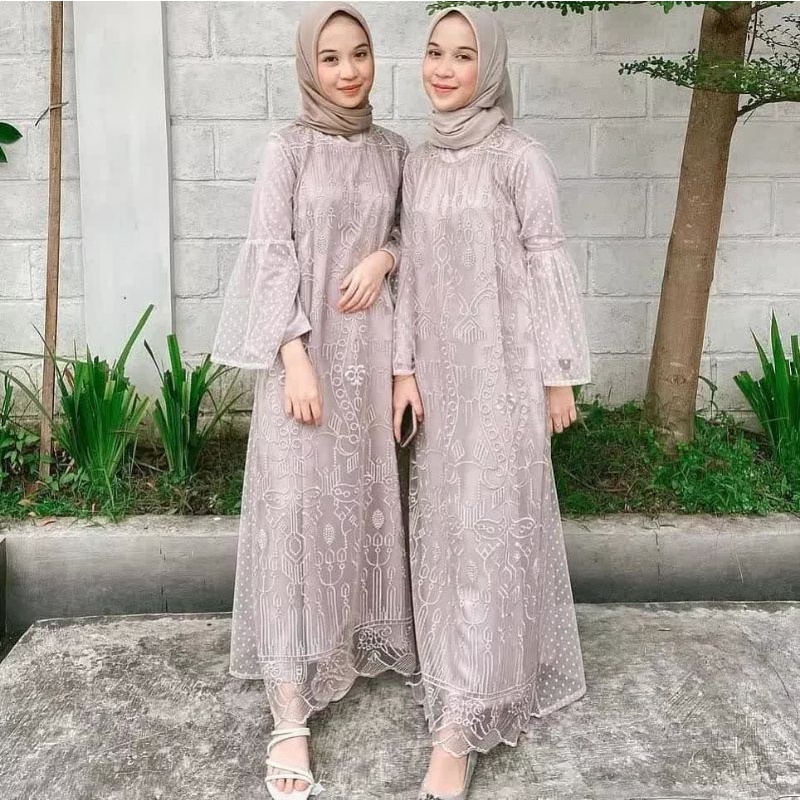 Jual gamis brokat, gaun brokat, gaun wisuda, gaun kondangan, dress brokat, dress pesta, gamis ...