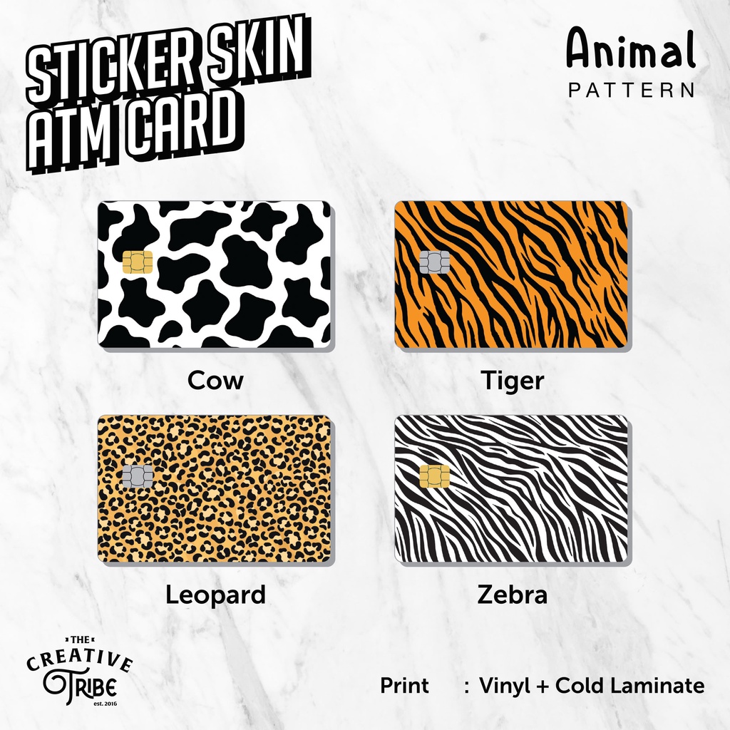 Jual Sticker Skin Card Animal Pattern - Vinyl ATM Debit Credit Emoney ...