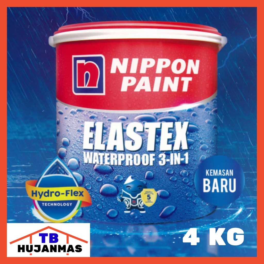 Jual NIPPON PAINT Elastex Ready Mix 4Kg Waterproof Anti Air Cat Tembok ...