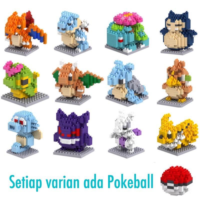 Jual Nano Block Lego Pokemon Pikachu Charmander Squirtle Bulbasaur ...